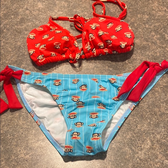 Paul Frank | Swim | Paul Frank Blue And Red Monkey Bikini Swimwear ...